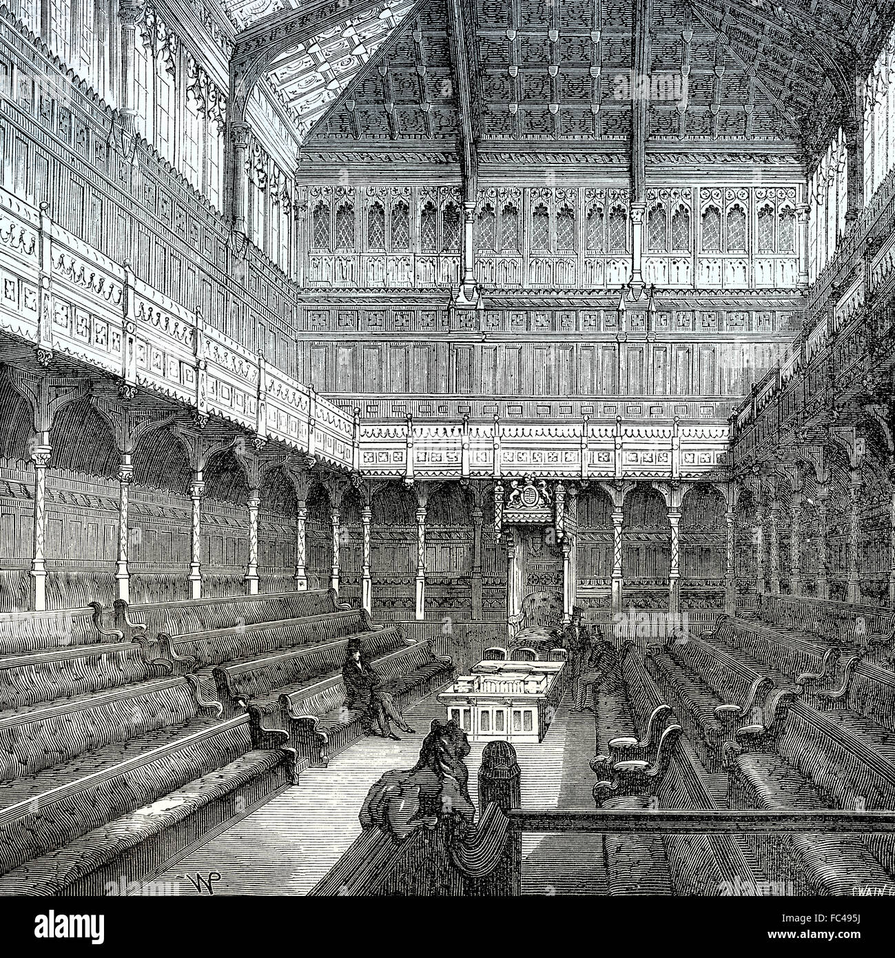 The House of Commons, 1875, London, England Stock Photo - Alamy