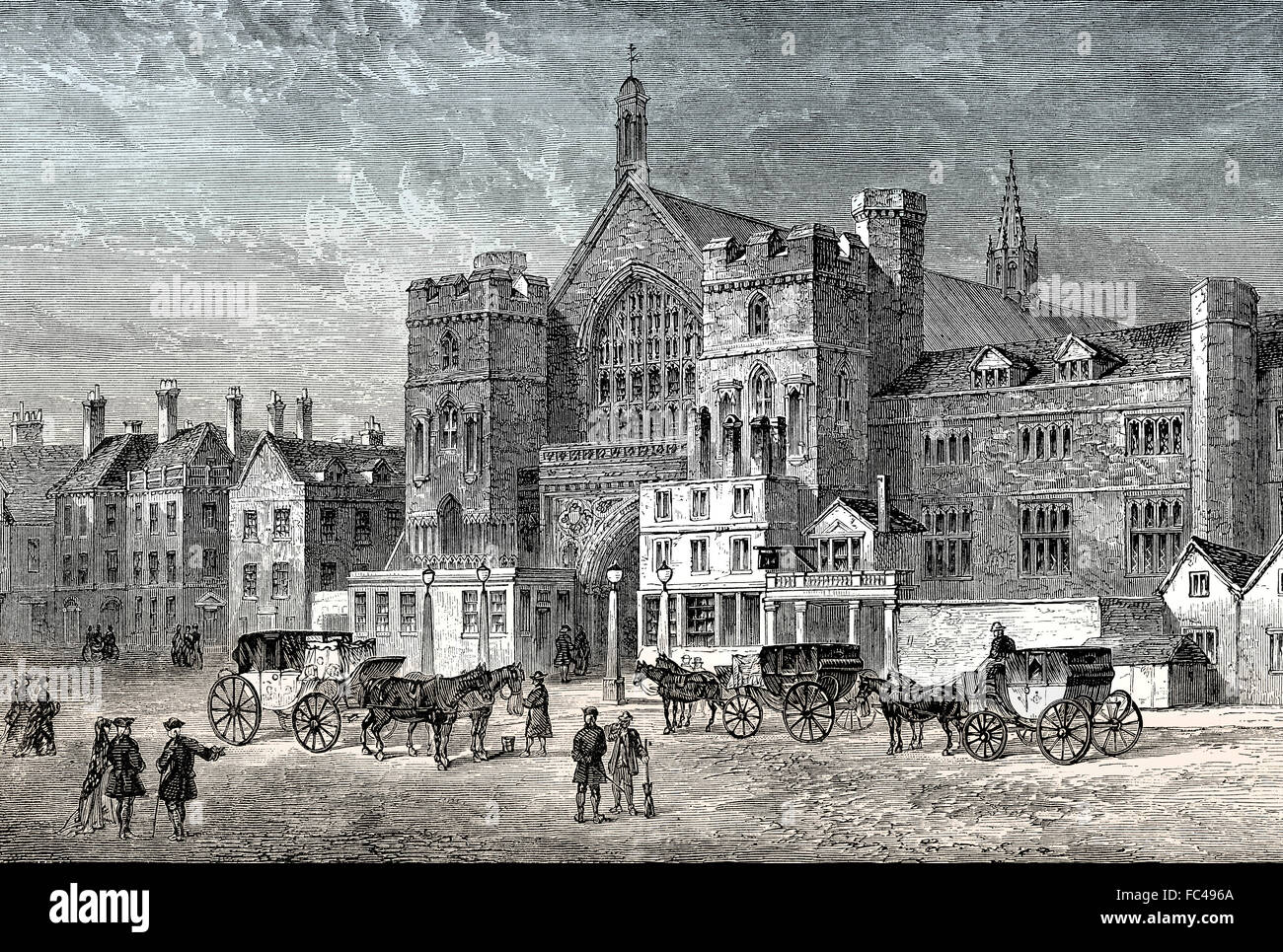 Westminster Hall, 1808, Parliament before 1834 Fire, London, England ...