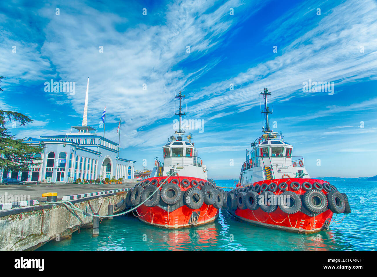 Marine tug berth black sea Georgia Batumi Stock Photo - Alamy
