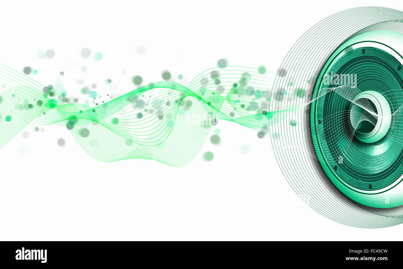 image of speakerphones and sound against white background Stock Photo ...