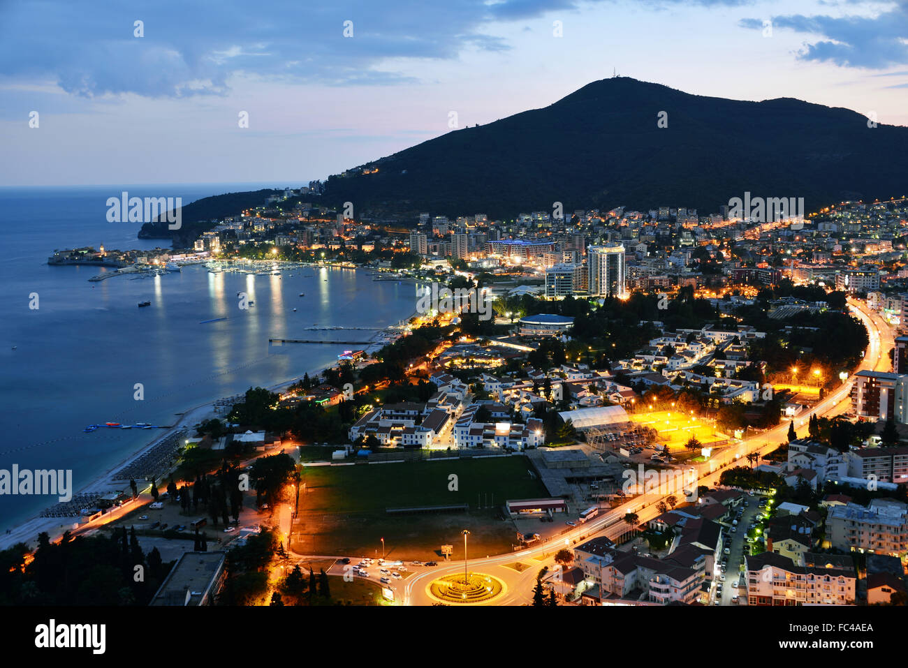 Aerial view of Budva Stock Photo - Alamy