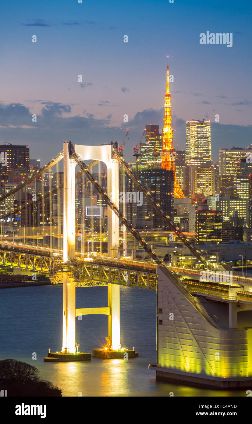 Tokyo Tower Rainbow Bridge Stock Photo - Alamy