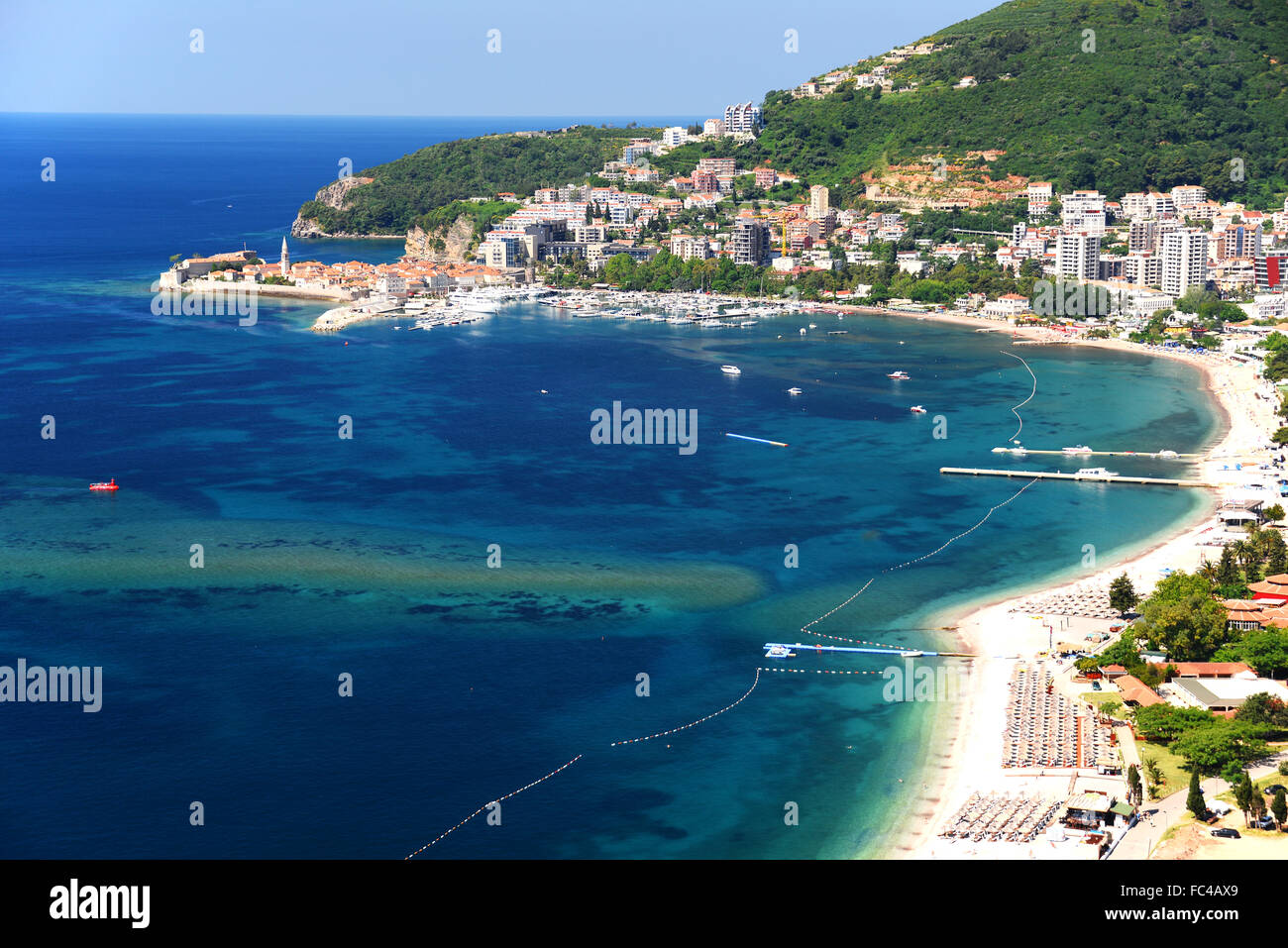 Aerial view of Budva Stock Photo - Alamy
