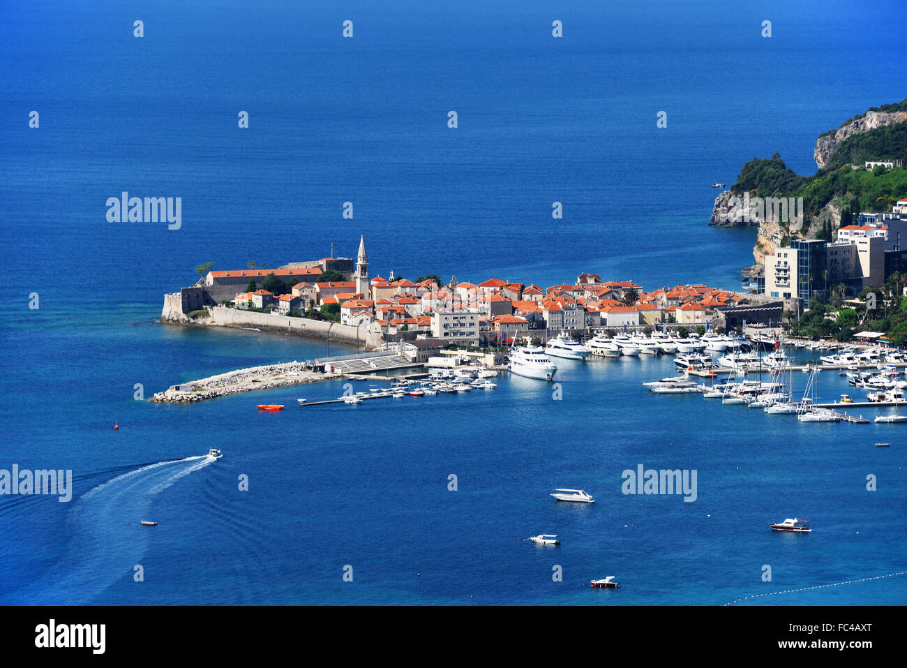 Aerial view of Budva Stock Photo - Alamy