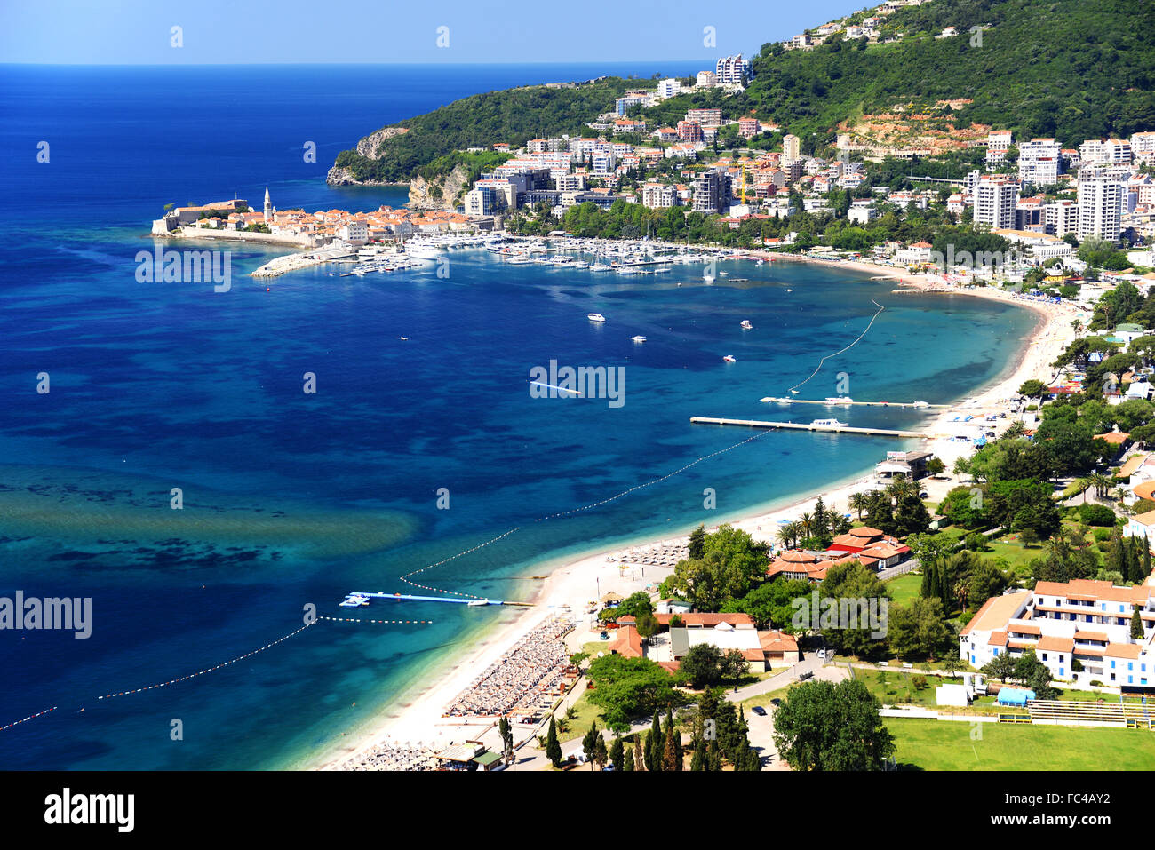 Aerial view of Budva Stock Photo - Alamy