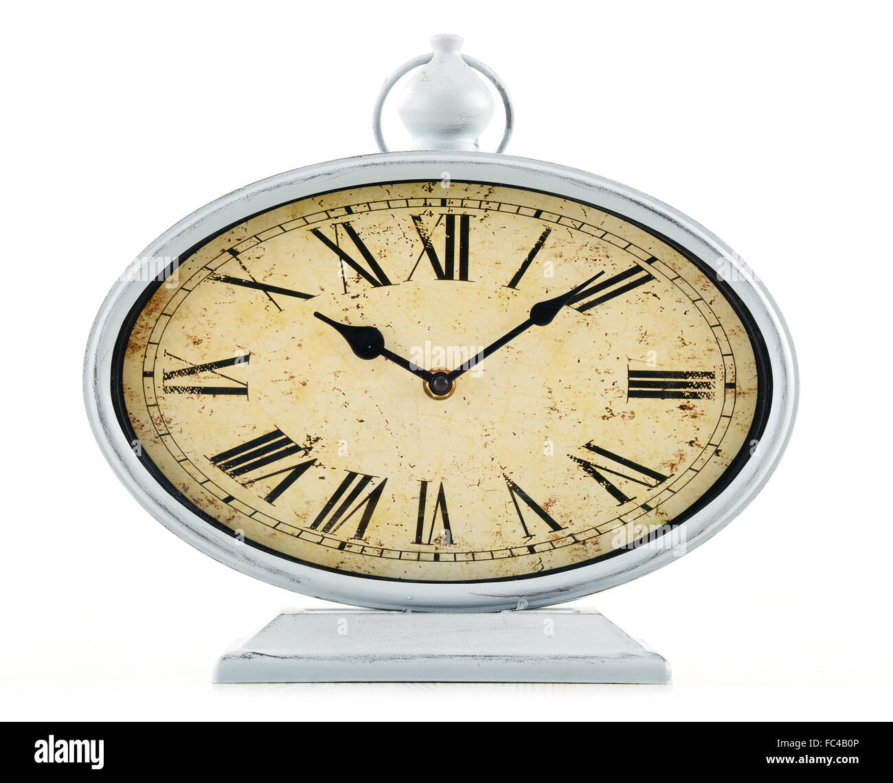 Old clock isolated on white background Stock Photo - Alamy
