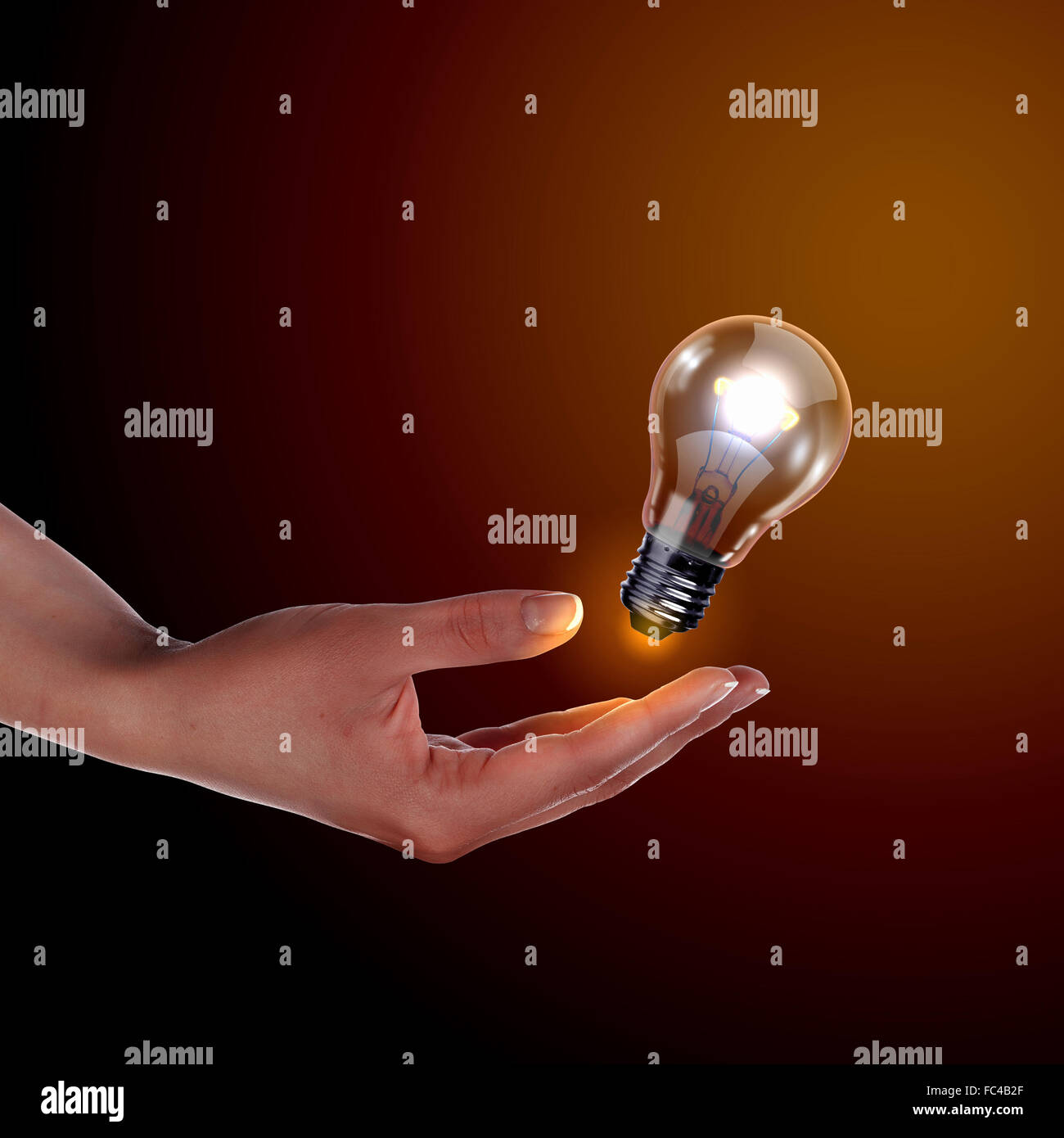 Hand holding filament lamp hi-res stock photography and images - Alamy