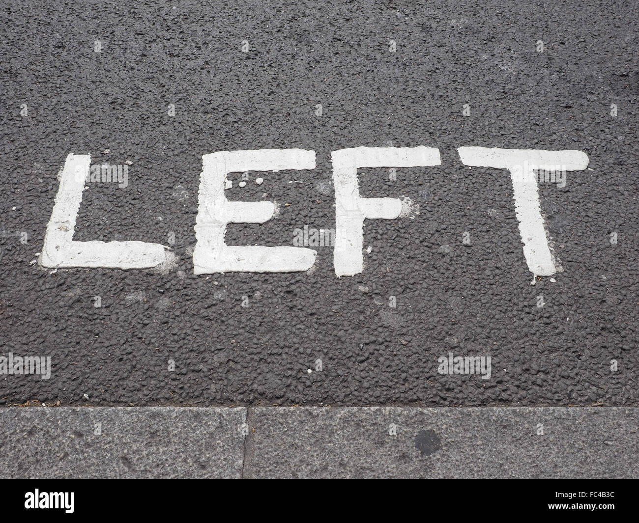 Look Left sign Stock Photo - Alamy