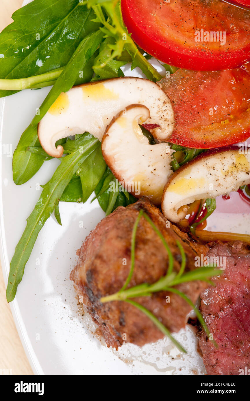 beef filet mignon grilled with vegetables Stock Photo - Alamy