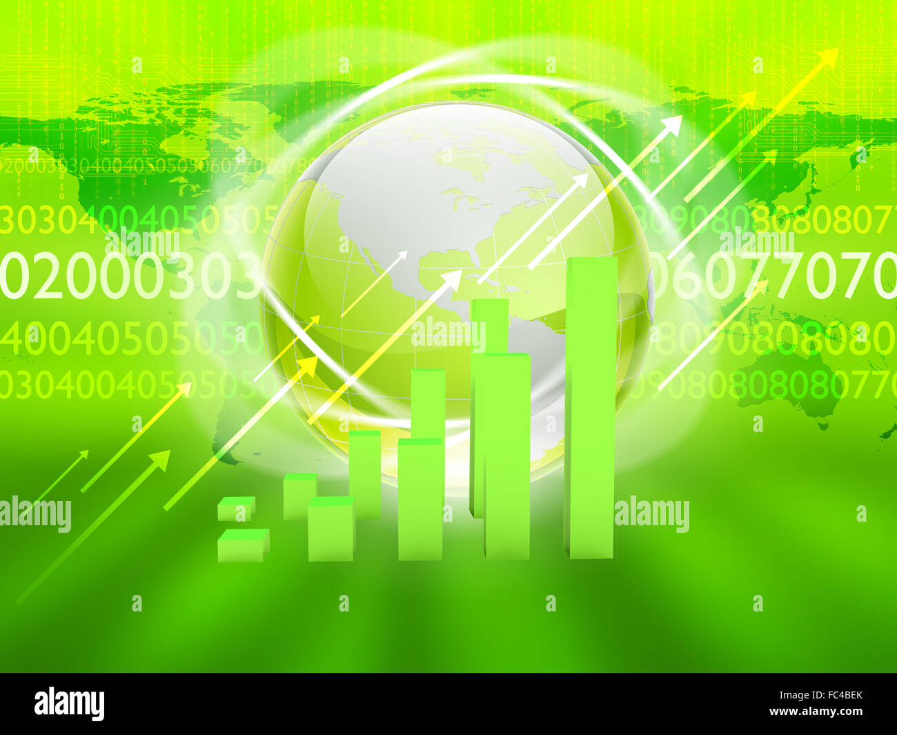 Abstract background on global business with the planet Earth in the ...