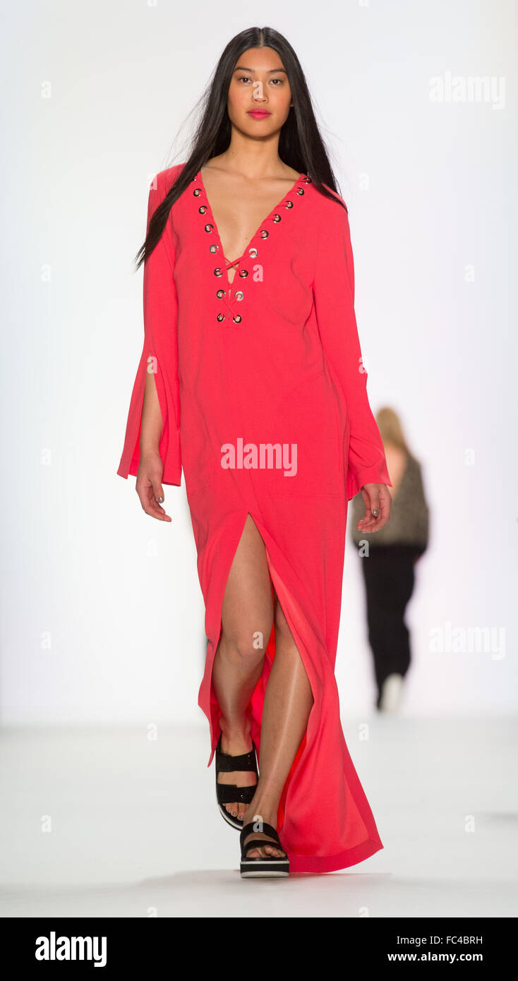 Berlin, Germany. 20th Jan, 2016. A model takes the runway at the Laurel ...