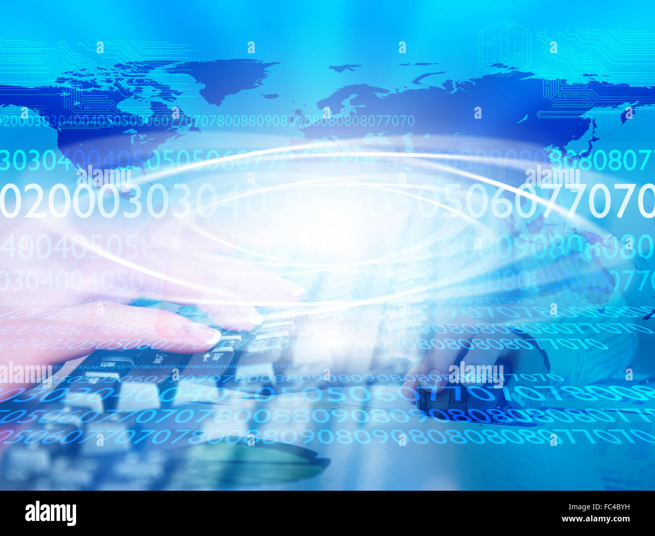 Abstract background on global business with the planet Earth in the ...