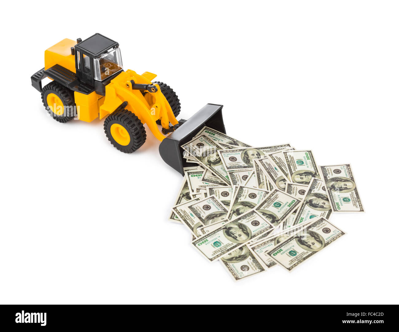 Toy loader and money Stock Photo - Alamy