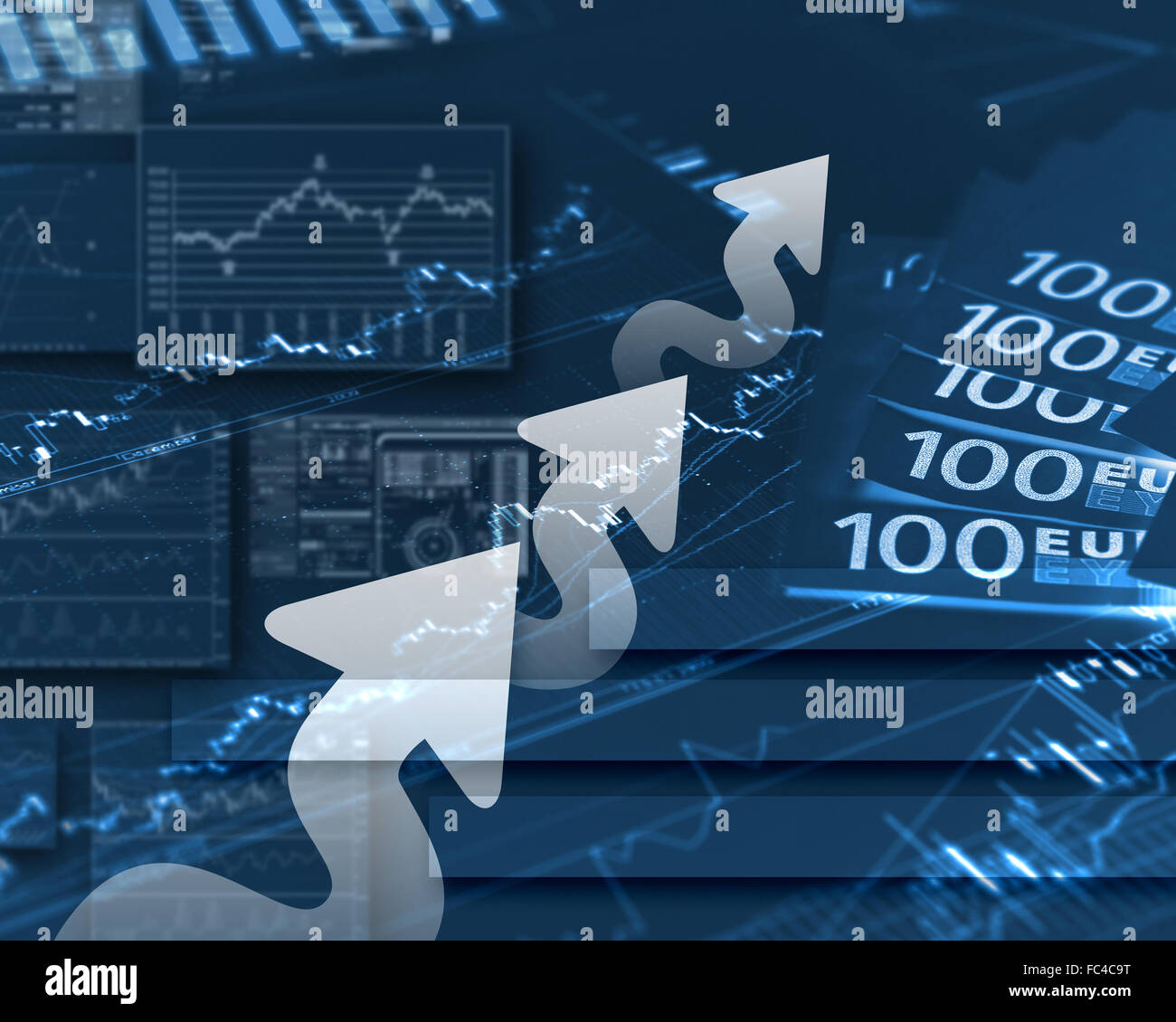 Colour illustration of business and financial charts and graphs Stock ...