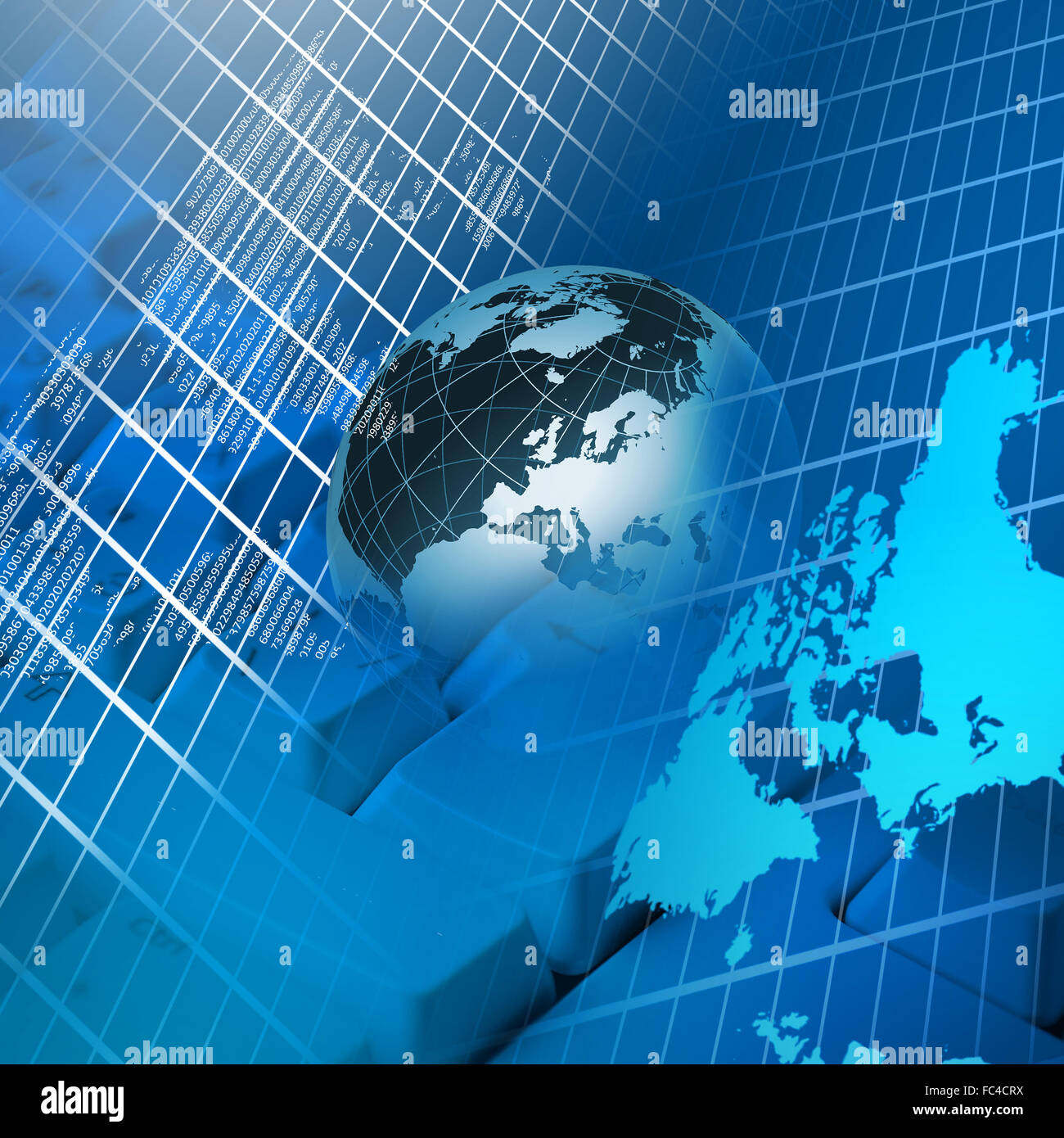 global business and modern global technology illustrated Stock Photo ...
