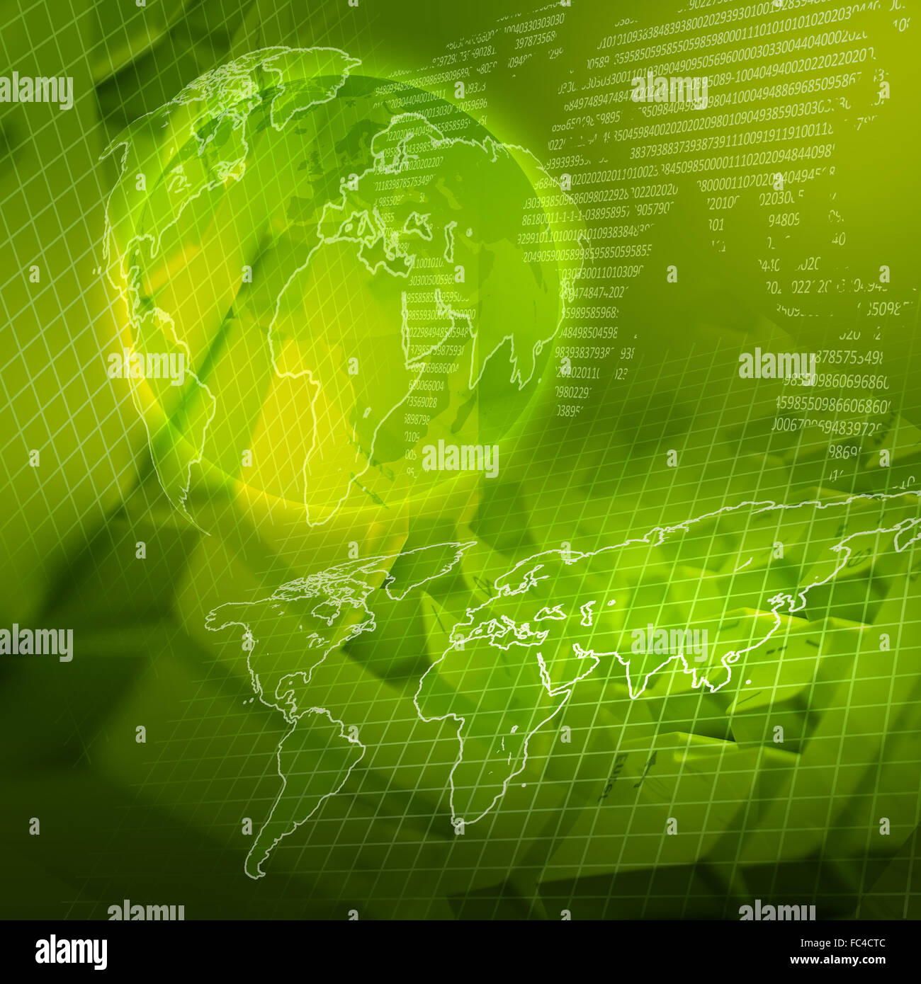 global business and modern global technology illustrated Stock Photo ...
