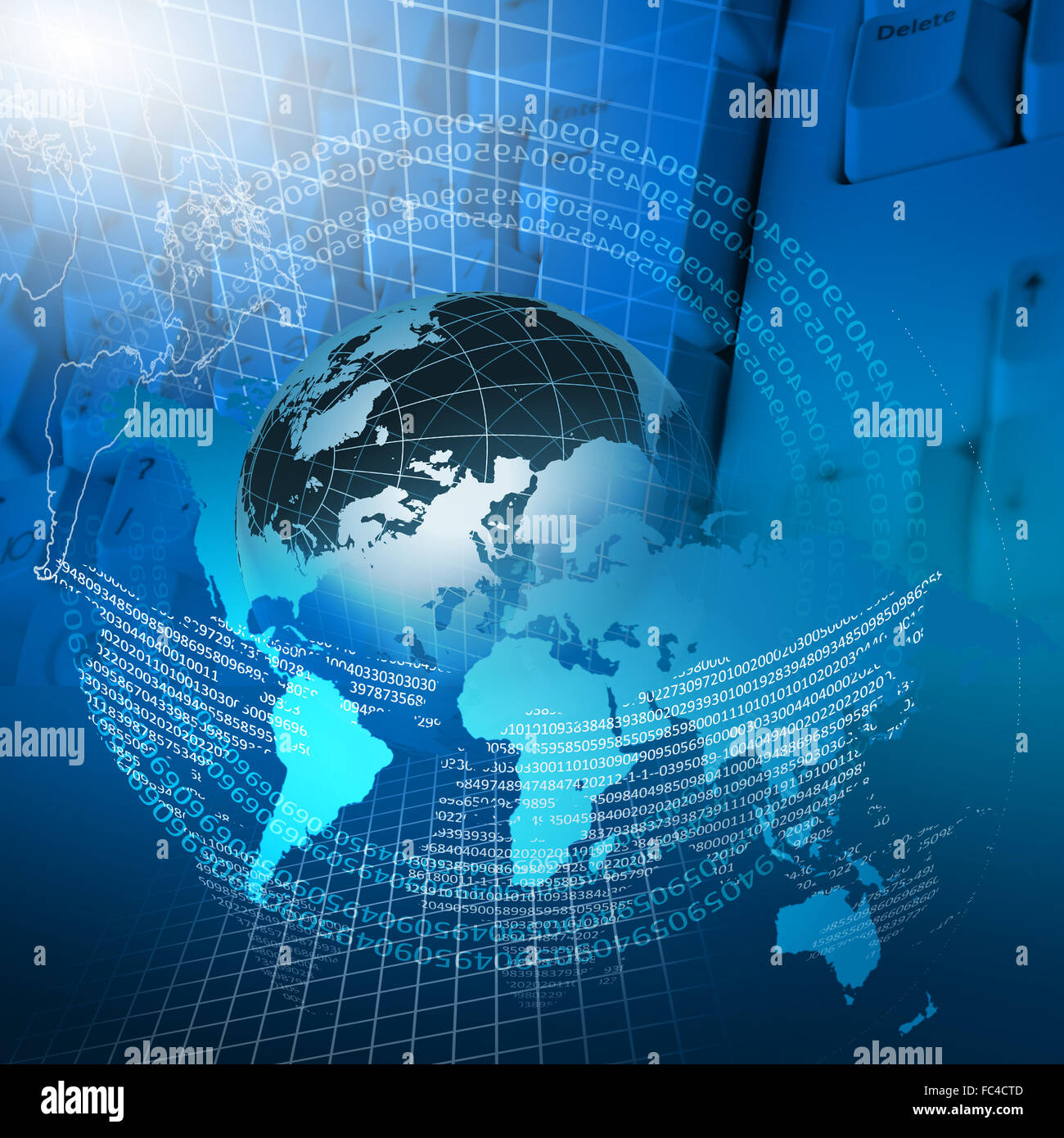 global business and modern global technology illustrated Stock Photo ...