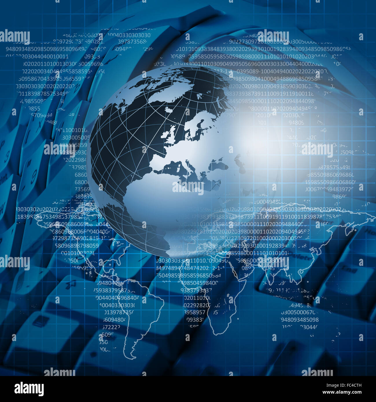 global business and modern global technology illustrated Stock Photo ...