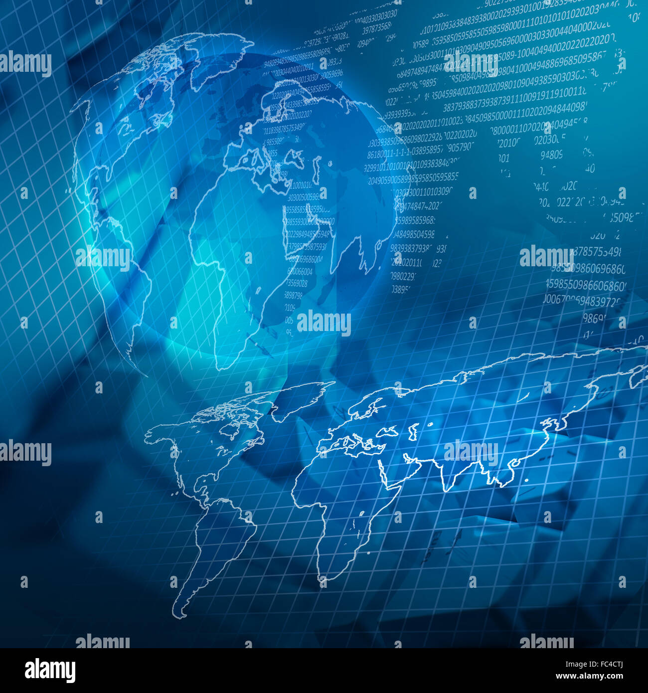 global business and modern global technology illustrated Stock Photo ...