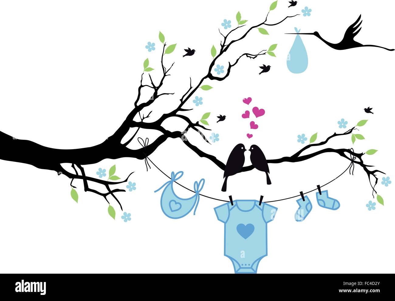 Stork Baby Illustration High Resolution Stock Photography and Images ...