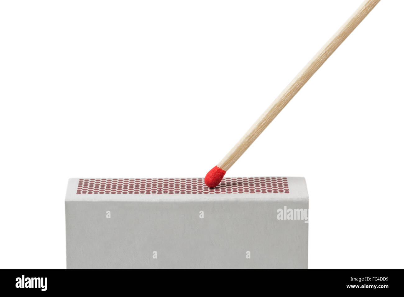 A Match being lit with the striking surface of a matchbox Stock Photo ...