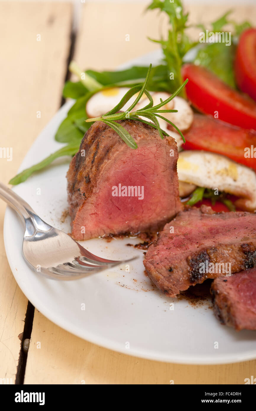 beef filet mignon grilled with vegetables Stock Photo - Alamy