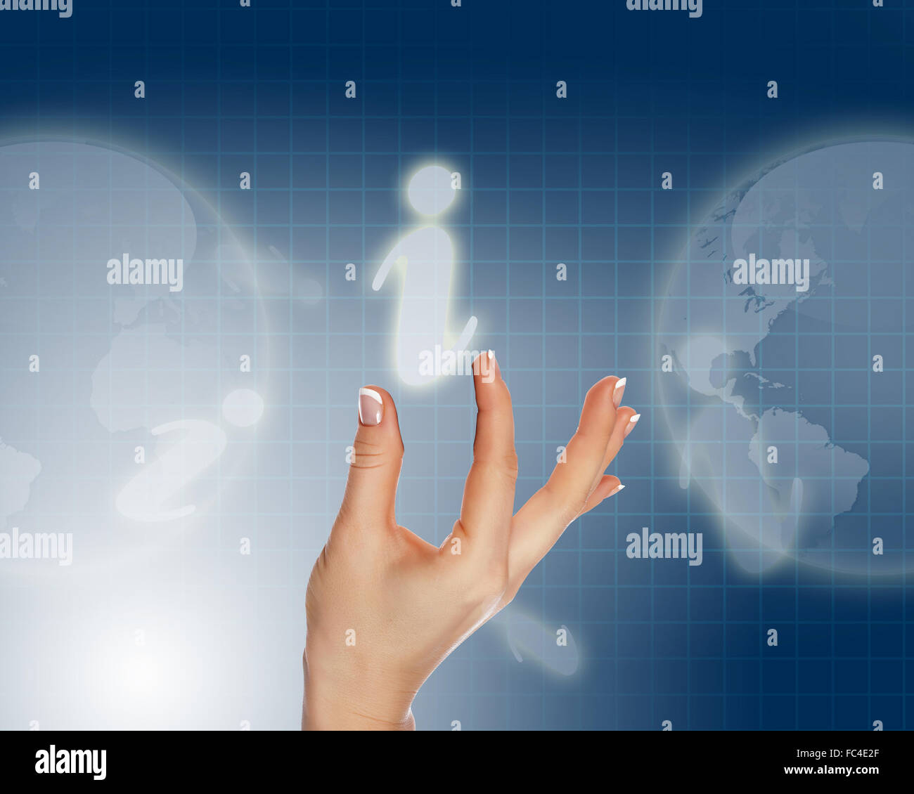 information technology symbols against world map on the background ...