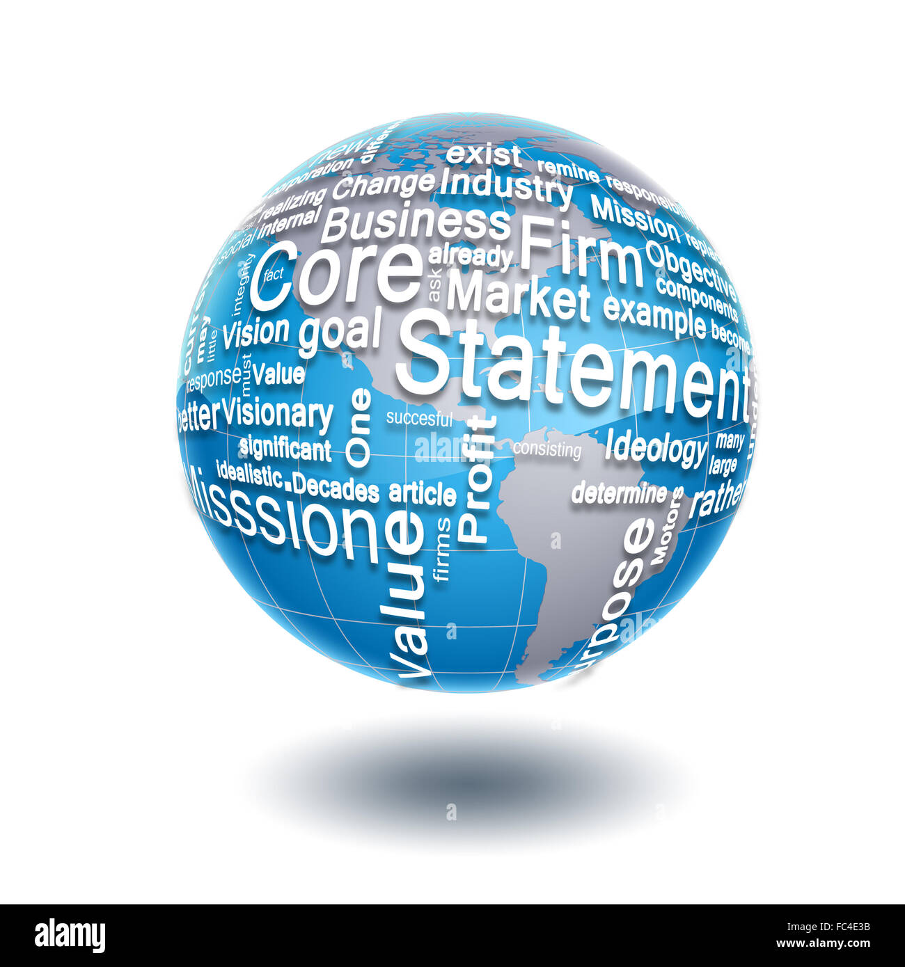 a world map made from business words as a concept of global business ...