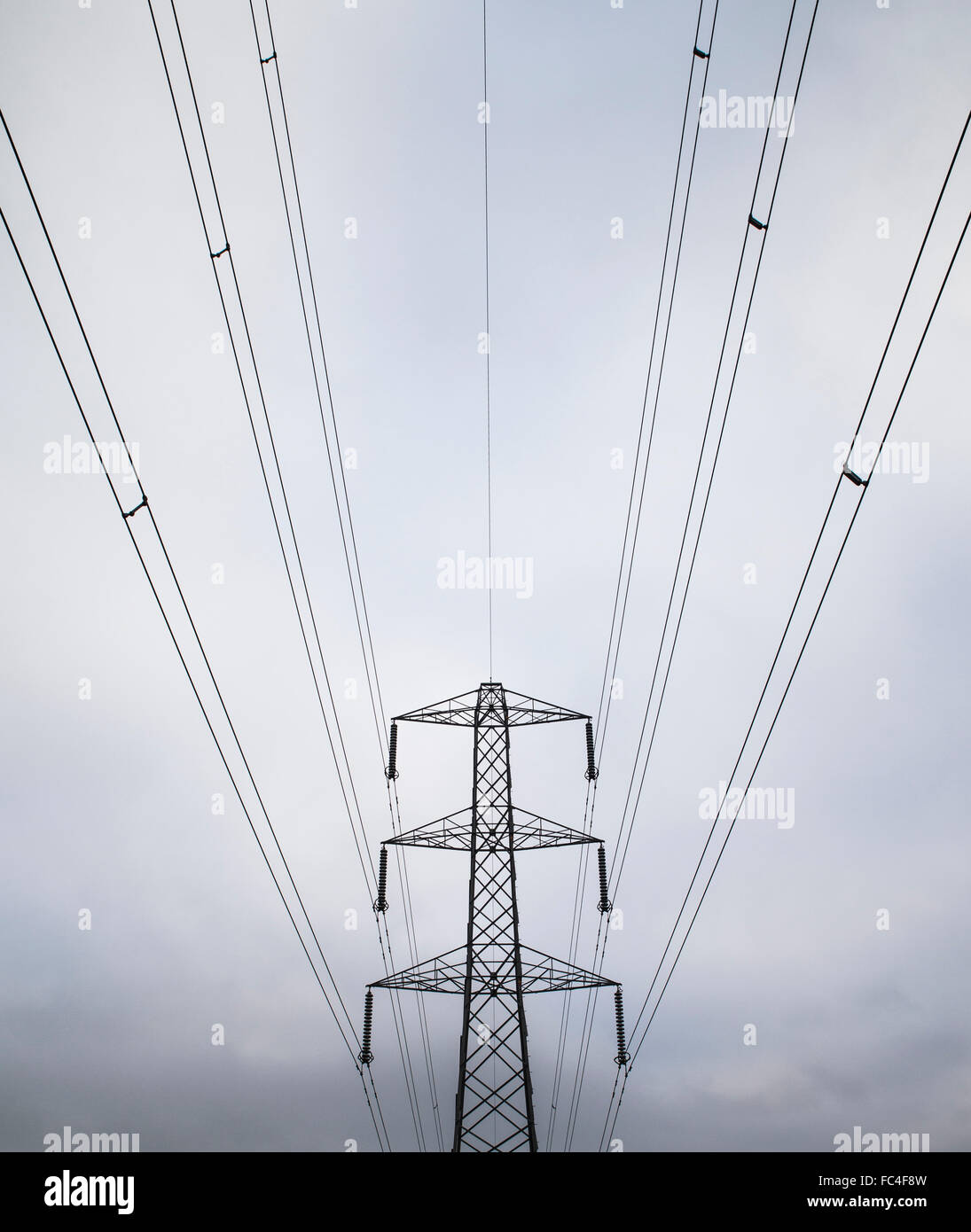 Powerful image of electrical cables leading to a large, metal, national ...