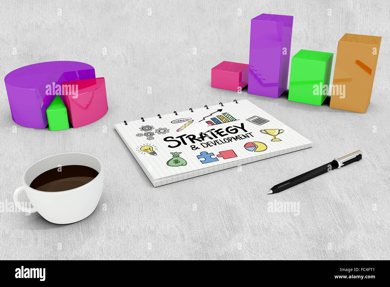 Composite image of strategy and development doodle Stock Photo - Alamy