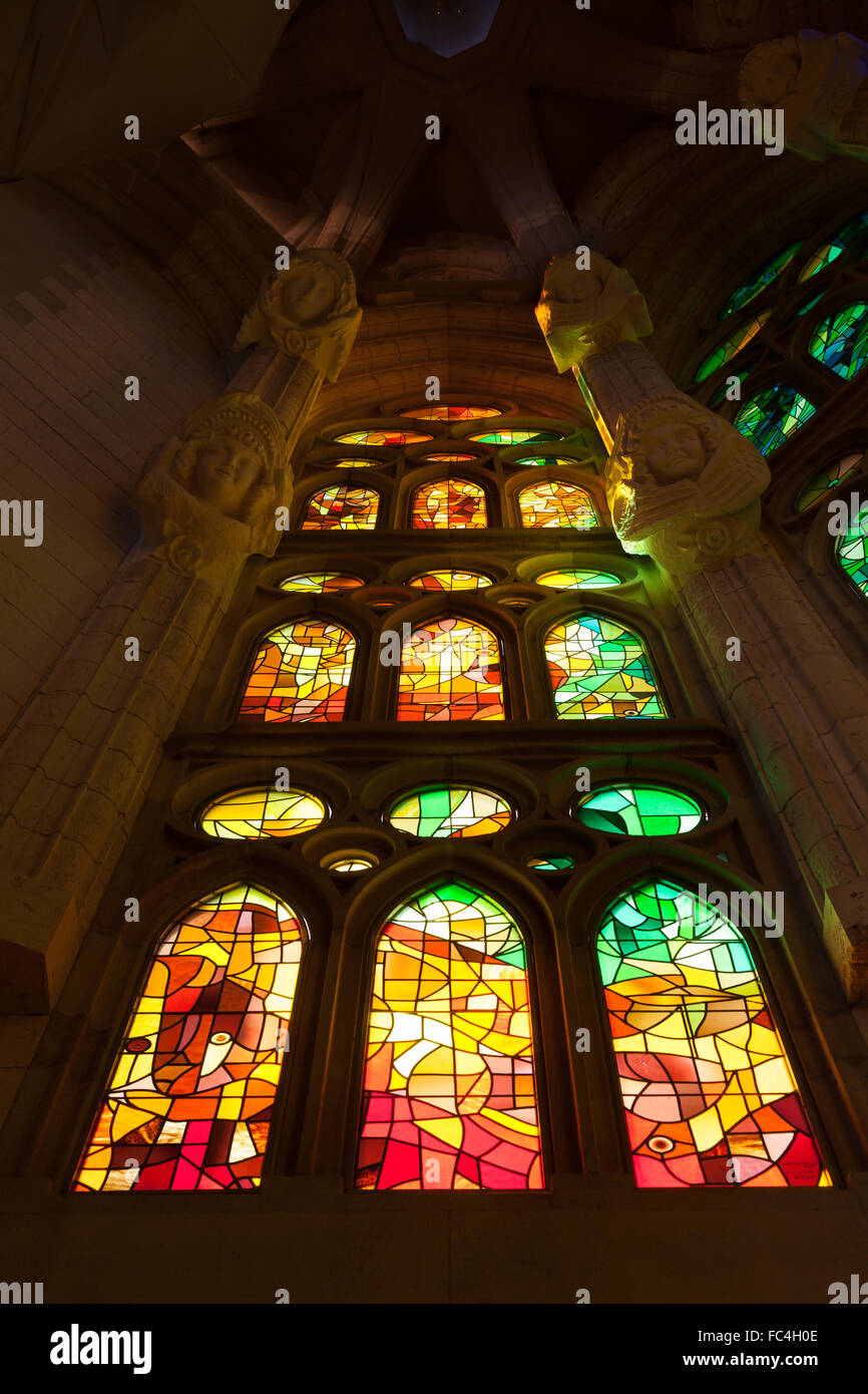 Church windows interior Stock Photo - Alamy