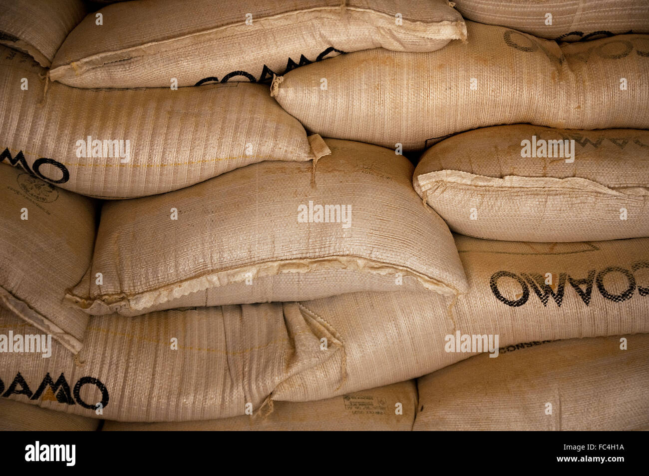 Bags of soybean meal Stock Photo - Alamy