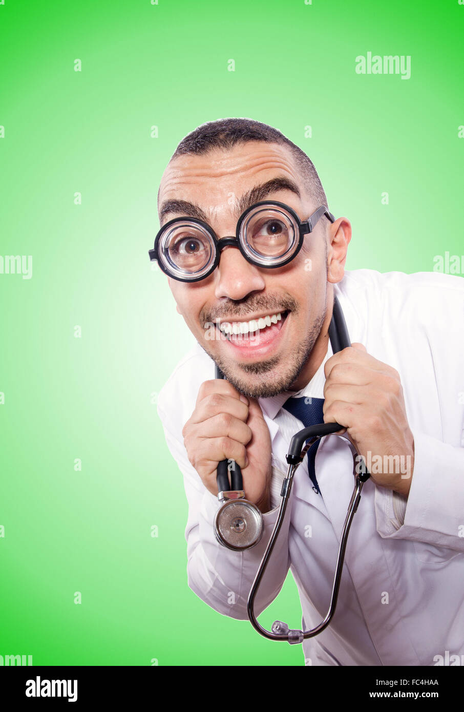 Funny doctor against the gradient Stock Photo - Alamy