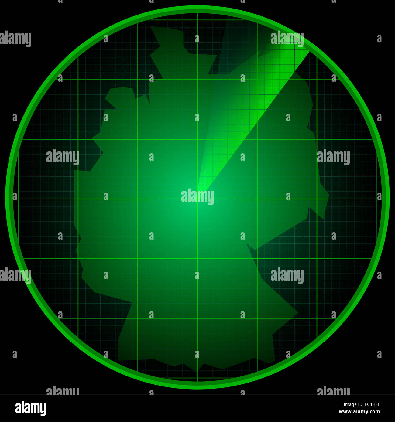 Radar screen with the silhouette of Germany Stock Photo - Alamy