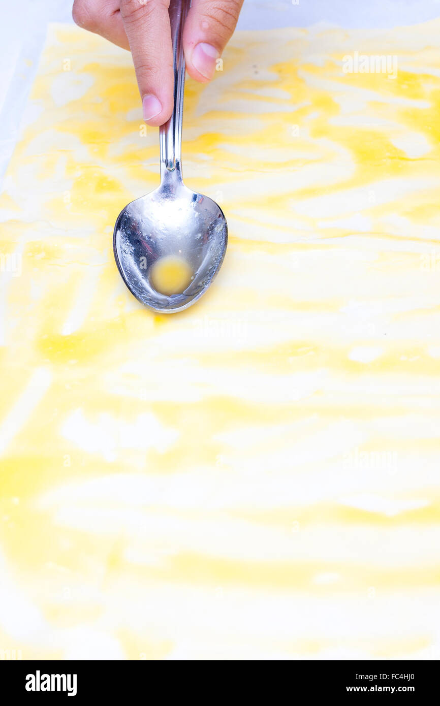 Chocolate syrup pouring spoon hi-res stock photography and images - Alamy