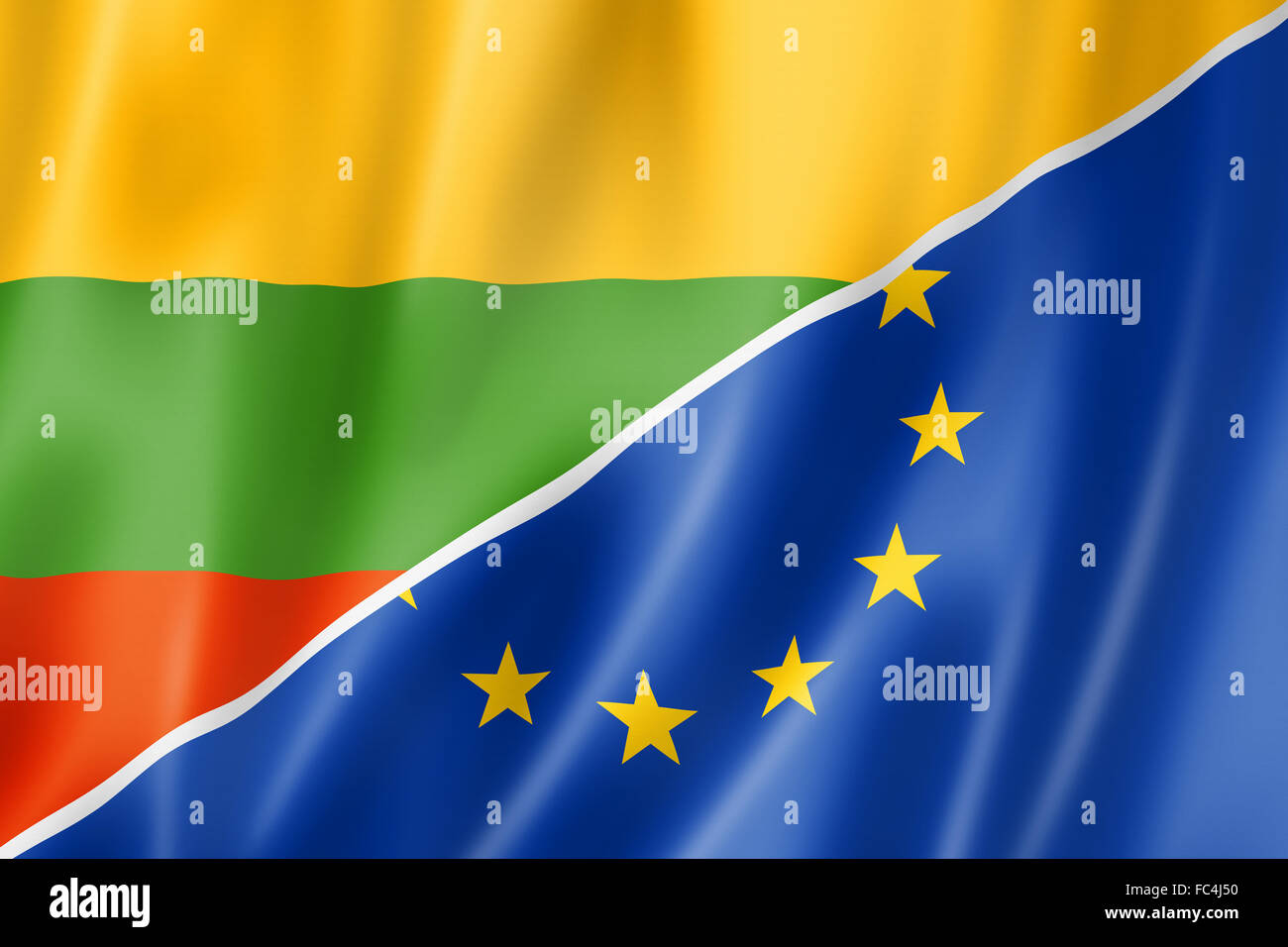 Lithuania and Europe flag Stock Photo - Alamy