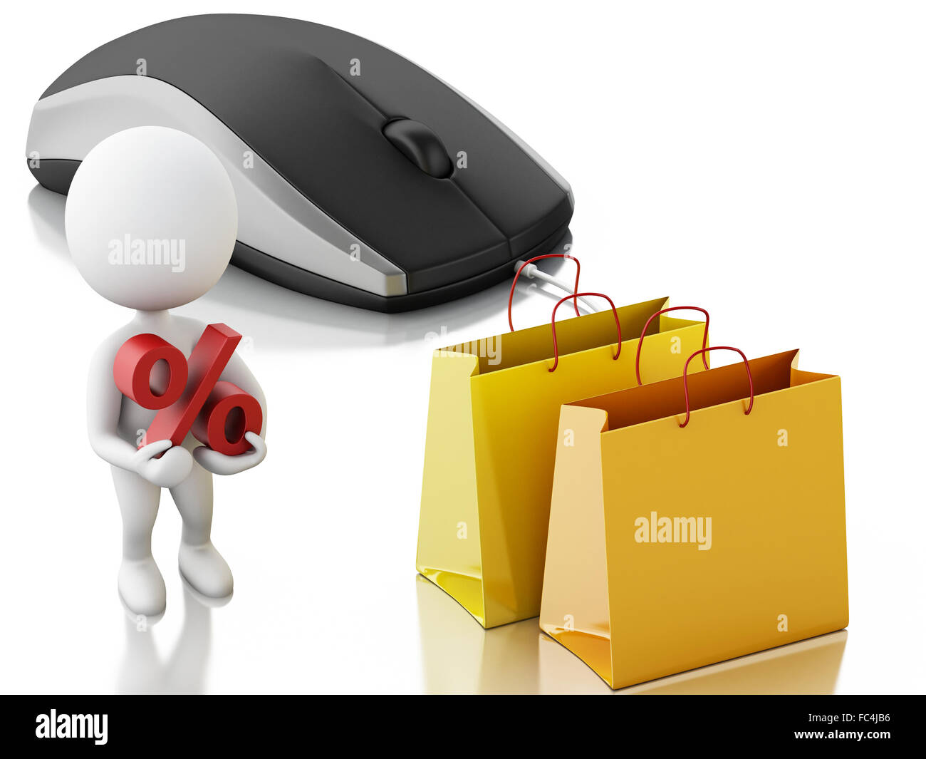 3d white people with computer mouse Stock Photo - Alamy