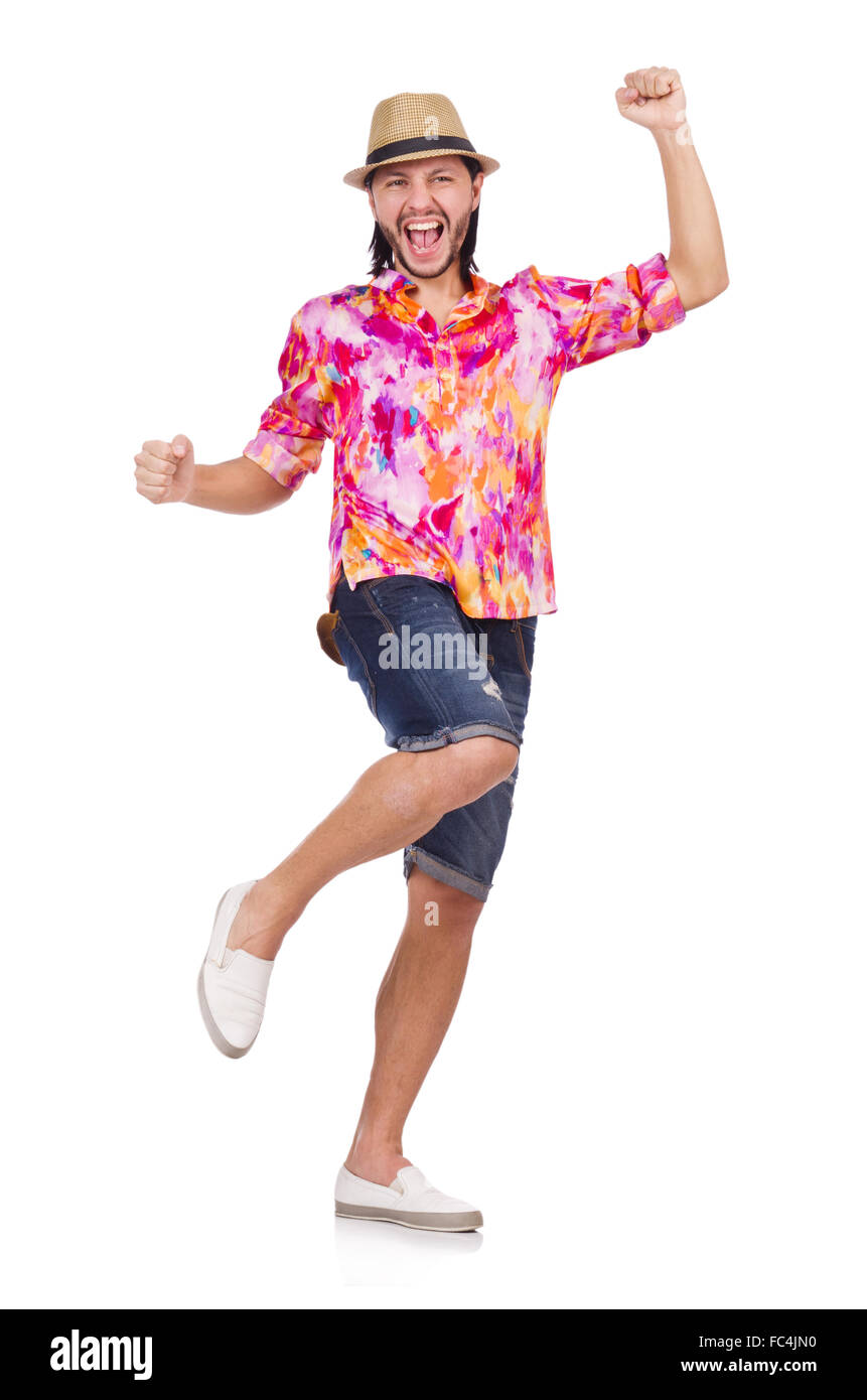 Funny tourist isolated on white Stock Photo - Alamy