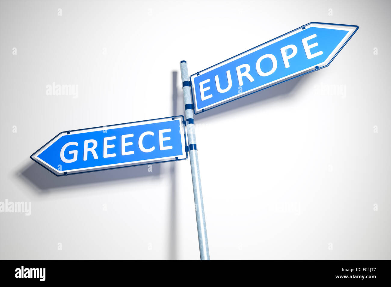 Greece Europe Road Sign Stock Photo - Alamy