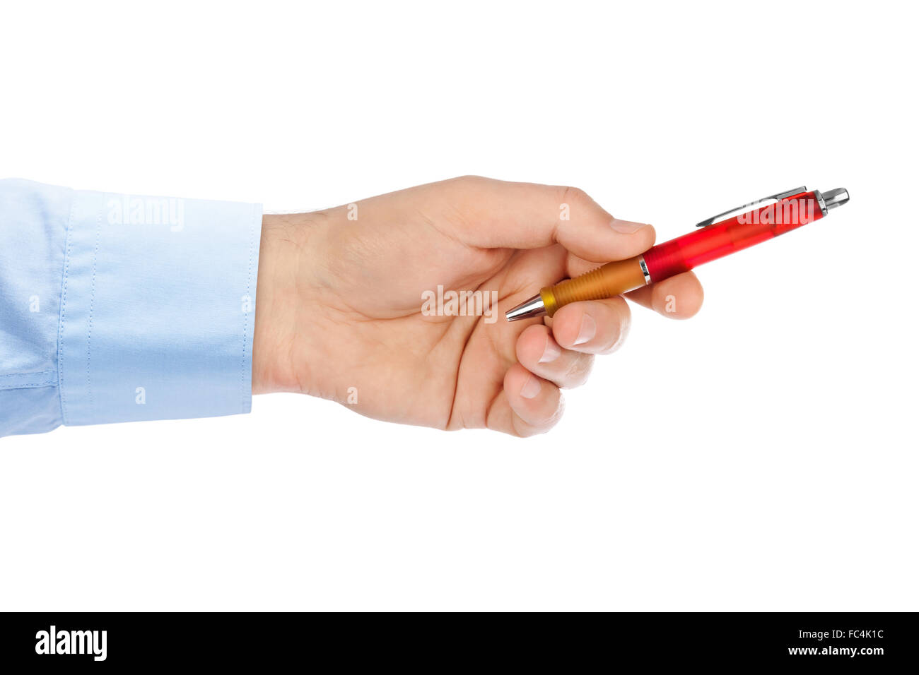 Hand giving pen Stock Photo - Alamy