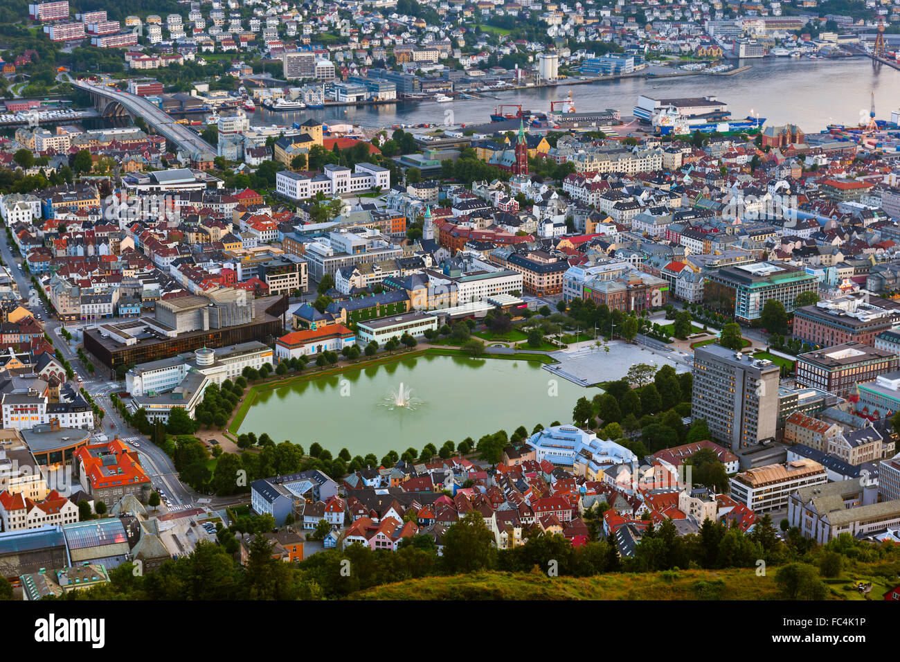 Cityscape of Bergen - Norway Stock Photo - Alamy