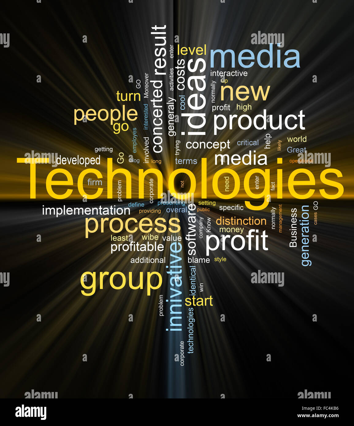 collage of different words on a dark background on business topics ...