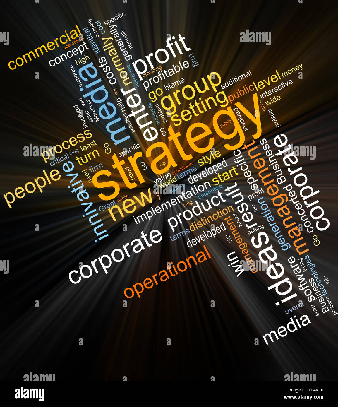 collage of different words on a dark background on business topics ...