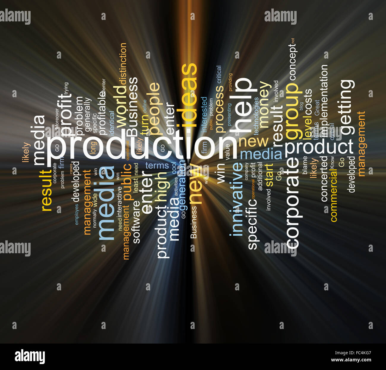 collage of different words on a dark background on business topics ...