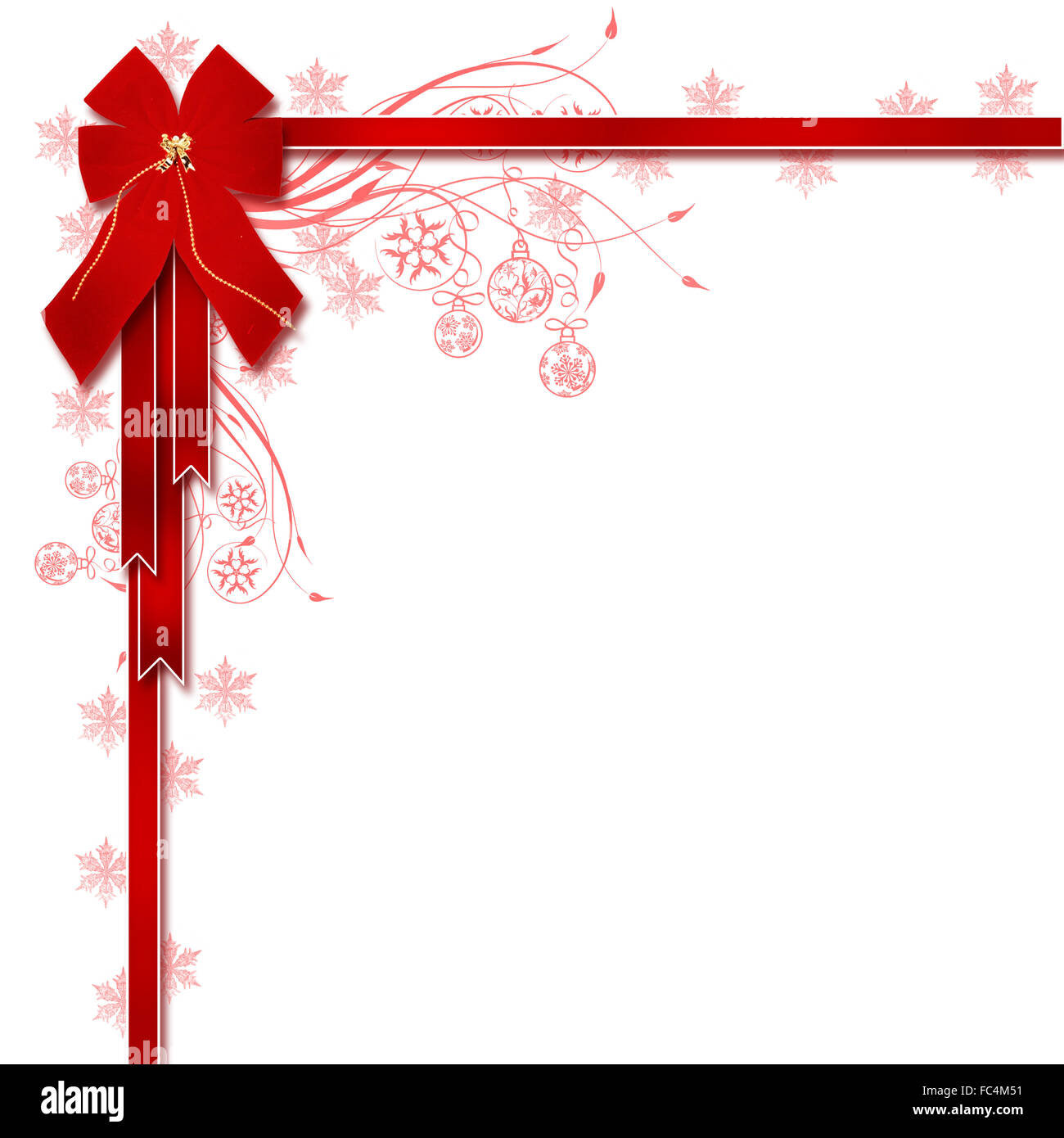 Beautiful design of white background red ribbon and red bow Stock Photo ...
