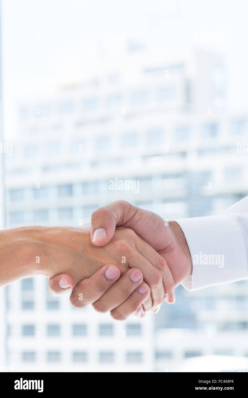 Close up view of two business people shaking hands Stock Photo - Alamy
