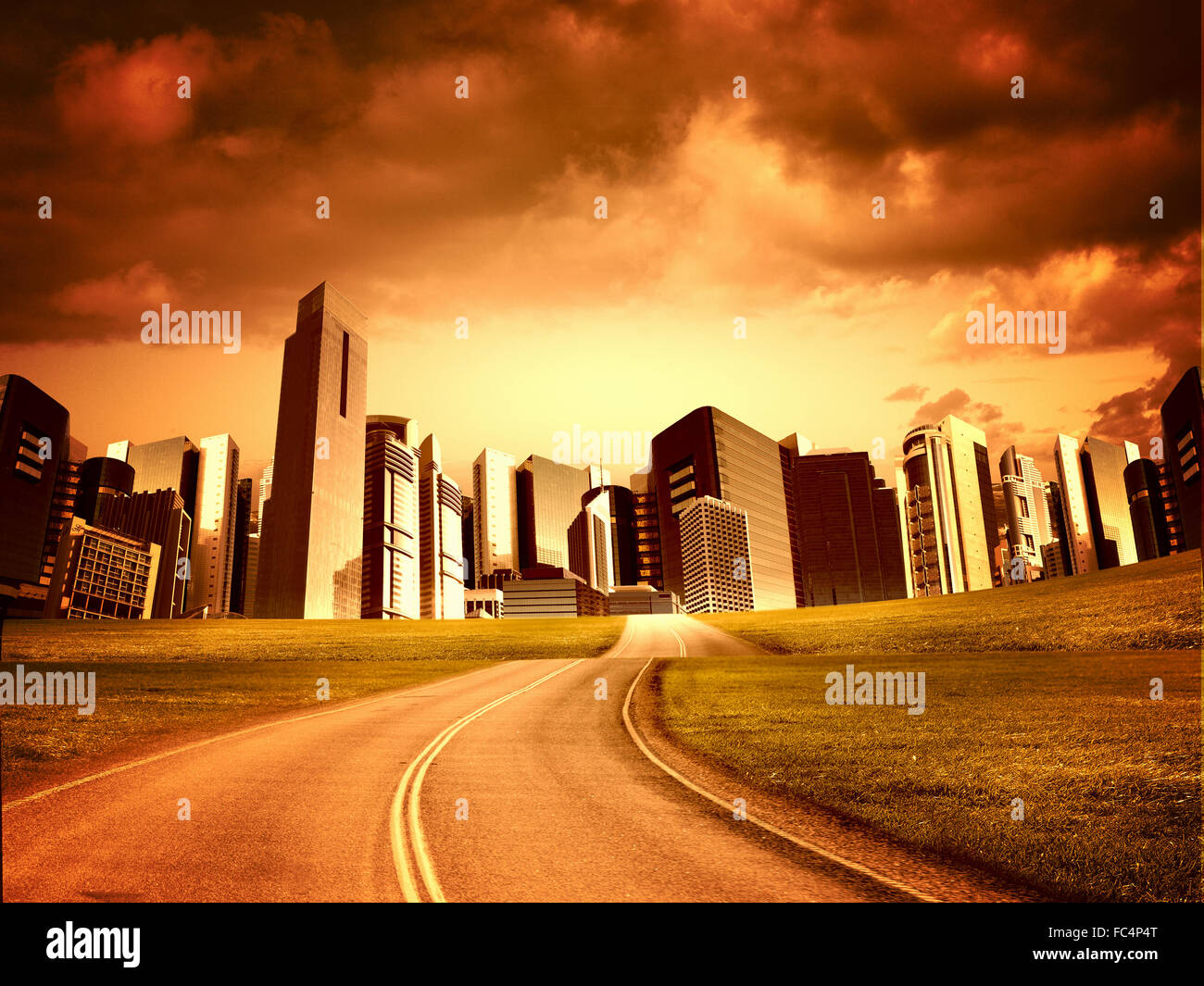 Road leading into the center of the image hi-res stock photography and ...