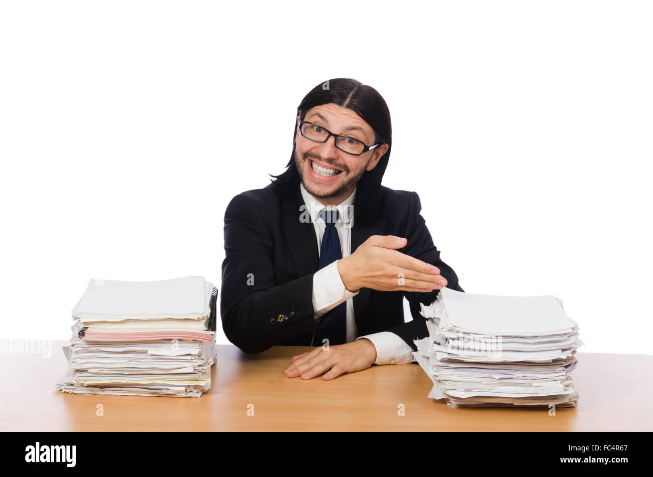 Businessman overwhelmed and stressed from paperwork Stock Photo - Alamy