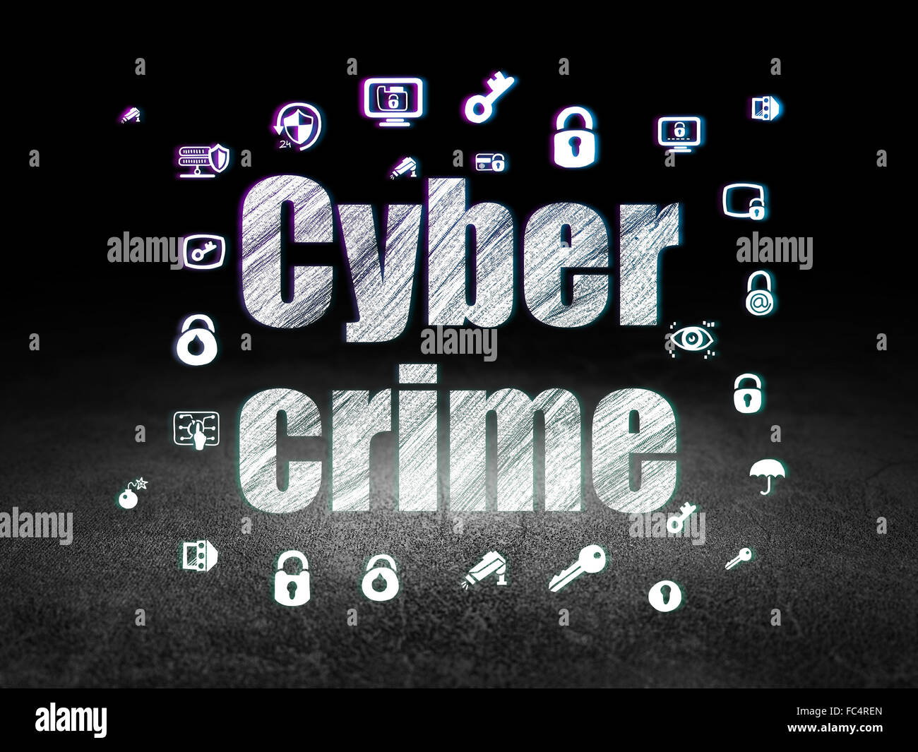 Protection concept: Cyber Crime in grunge dark room Stock Photo - Alamy