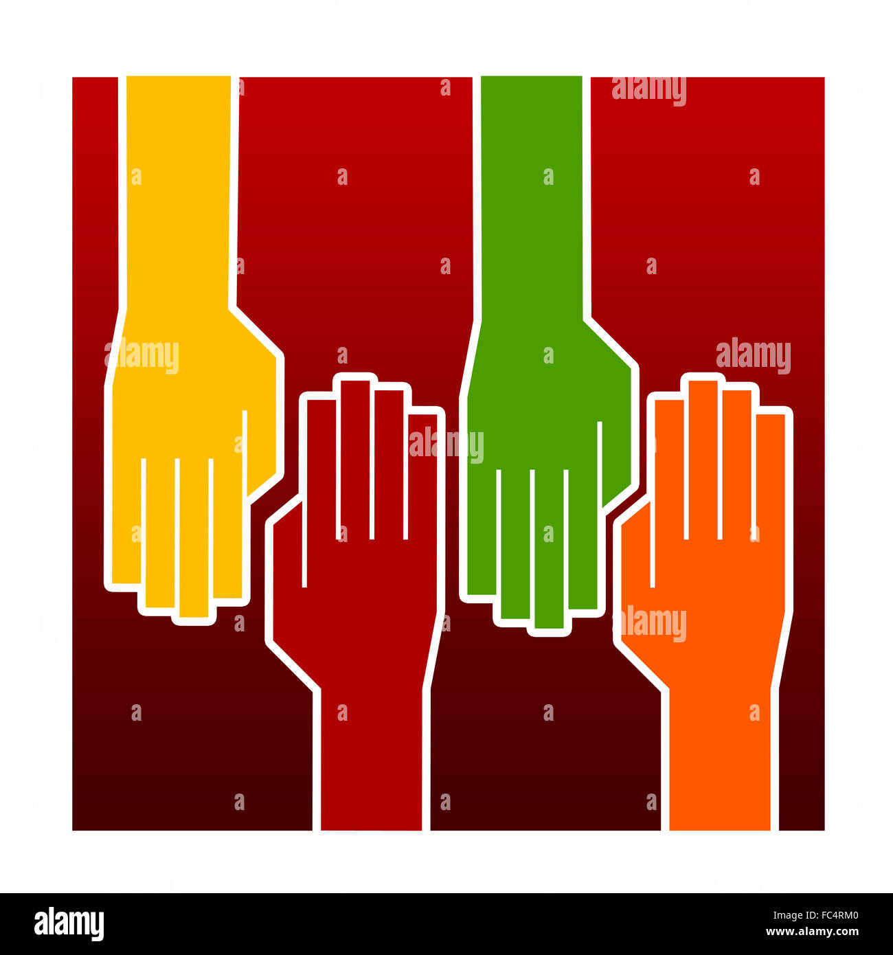 Hands holding each other. a symbol of friendship and cooperation ...